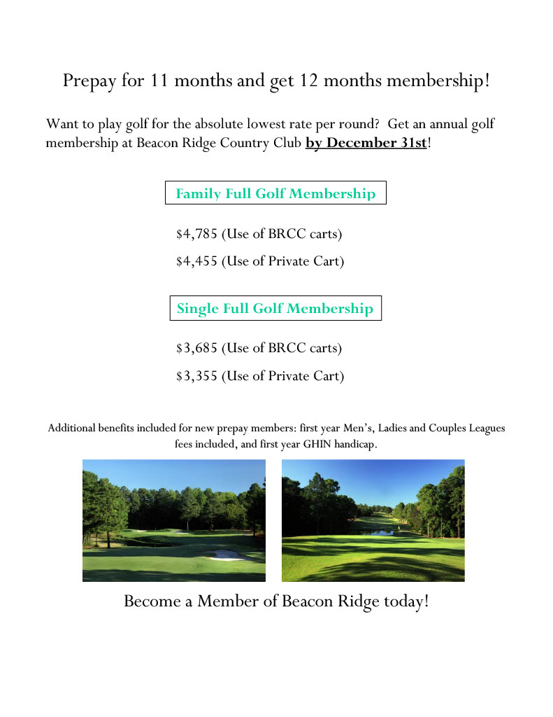 Membership - Beacon Ridge Golf & Country Club