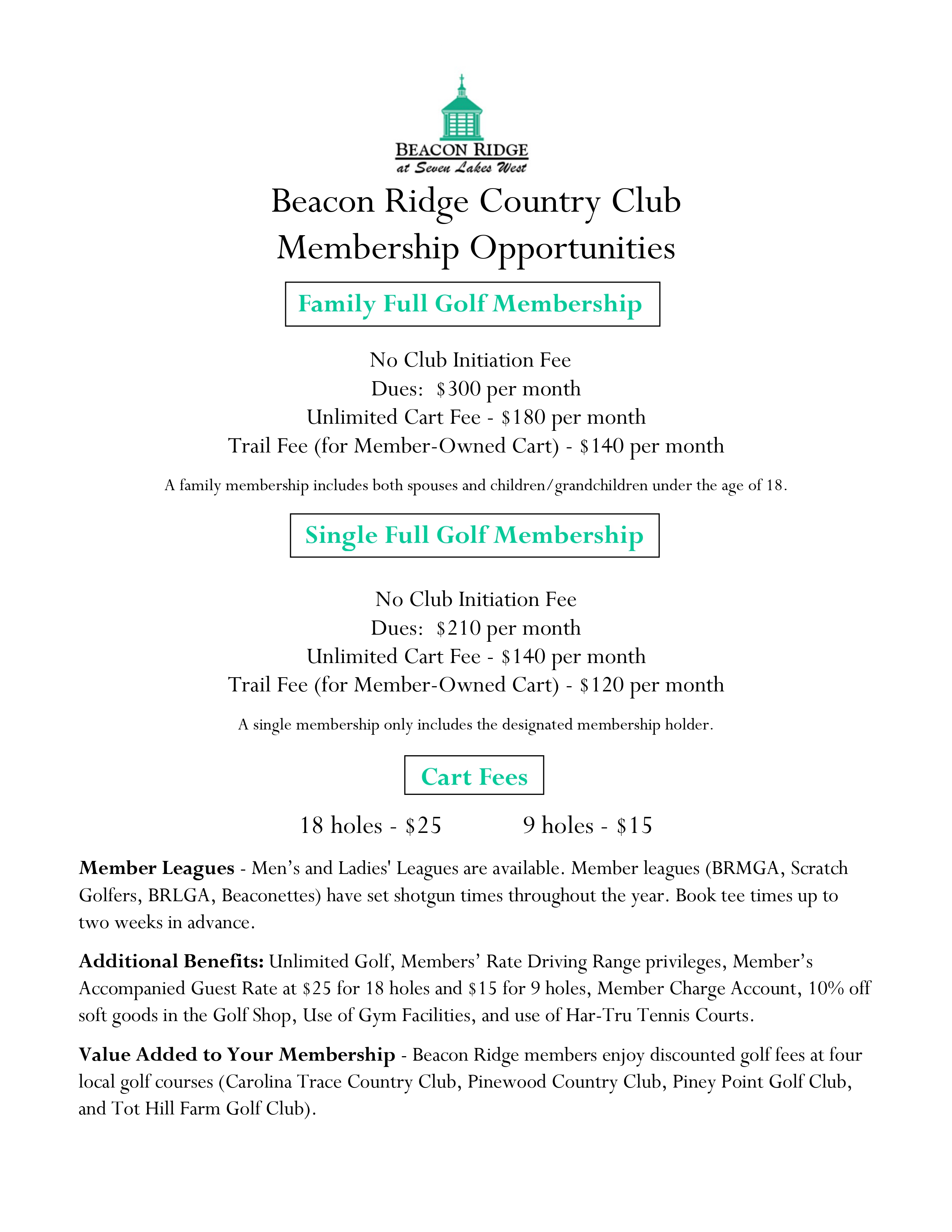 Membership - Beacon Ridge Golf & Country Club