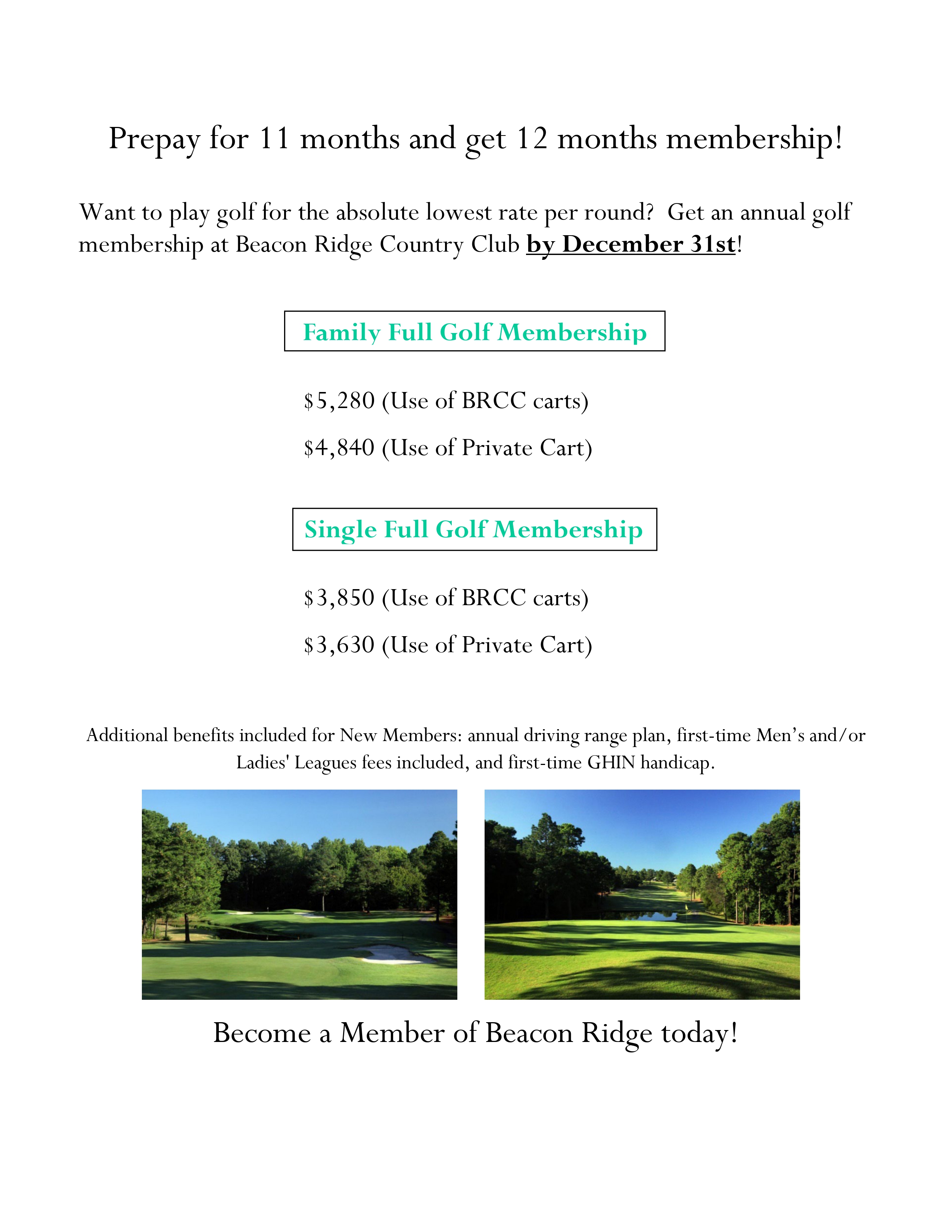 Membership - Beacon Ridge Golf & Country Club
